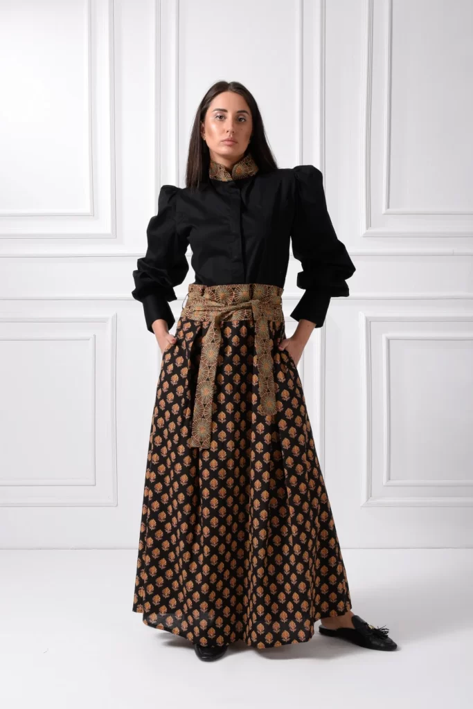 Maleha Black-Yellow Dress | Amal Eid